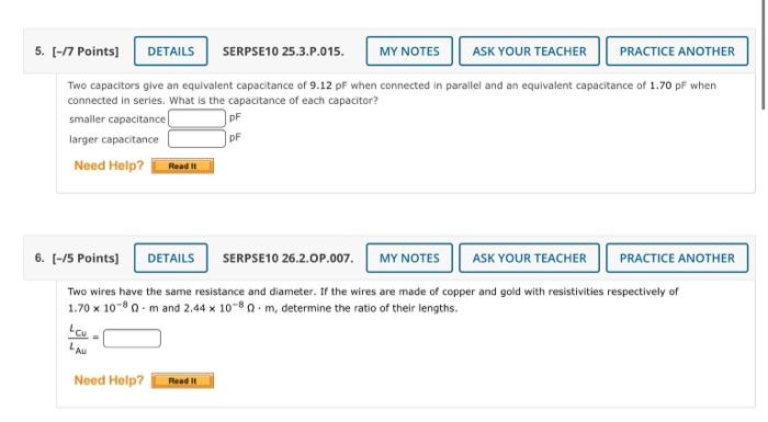 Solved 5. [-17 Points) DETAILS SERPSE10 25.3.P.015. MY NOTES | Chegg.com Solved 5. [-17 Points) DETAILS SERPSE10 25.3.P.015. MY NOTES | Chegg.com