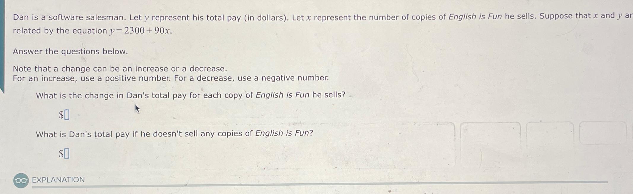 Solved Dan is a software salesman. Let y ﻿represent his | Chegg.com