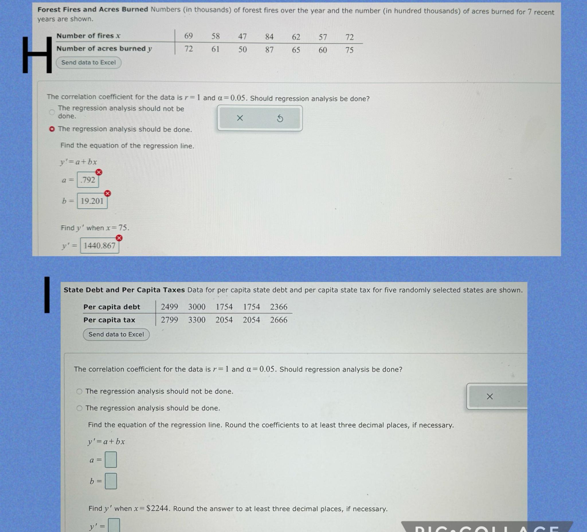 Solved Forest Fires and Acres Burned Numbers (in thousands) | Chegg.com