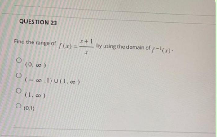 Solved Find the range of f(x)=xx+1 by using the domain of | Chegg.com