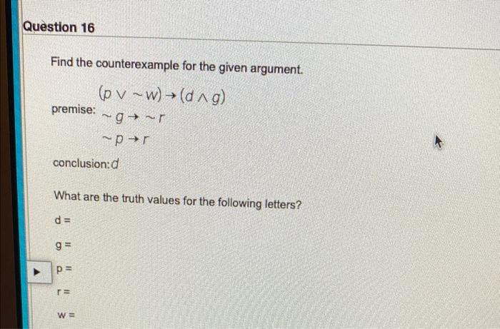 Solved Question 16 Find the counterexample for the given | Chegg.com
