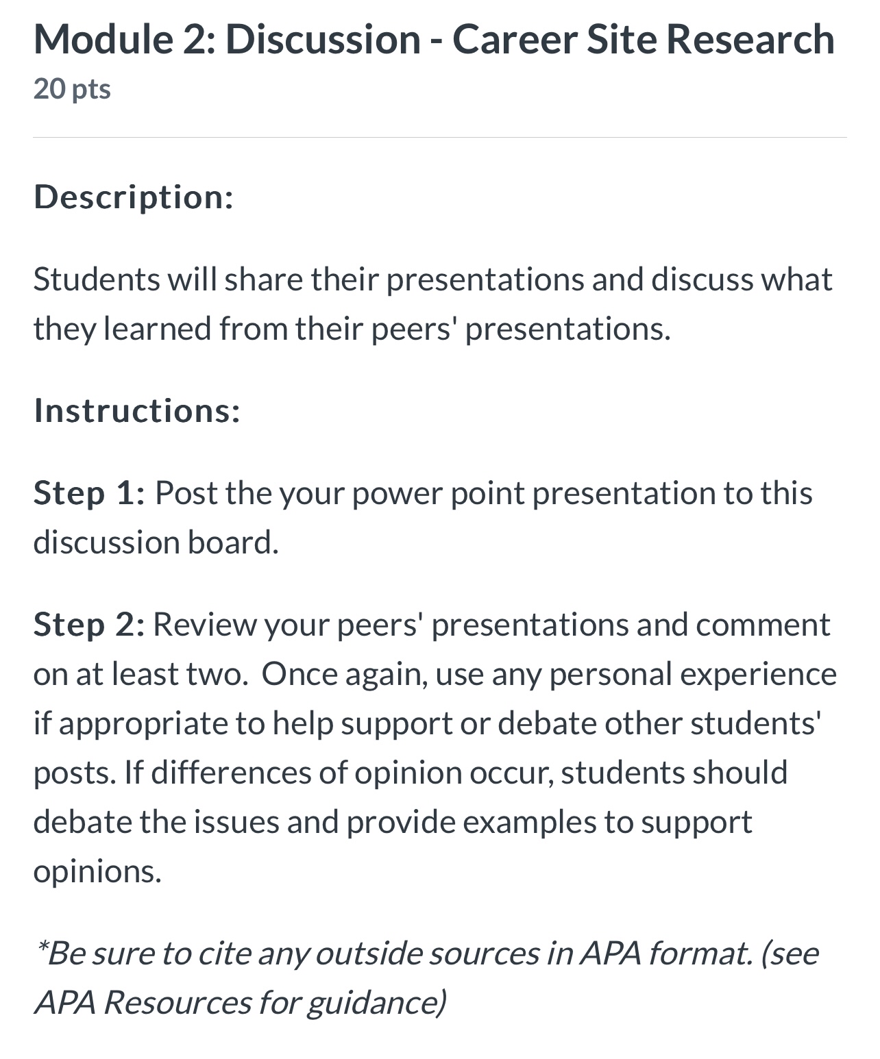 Solved Module 2: Discussion - ﻿Career Site Research20 | Chegg.com