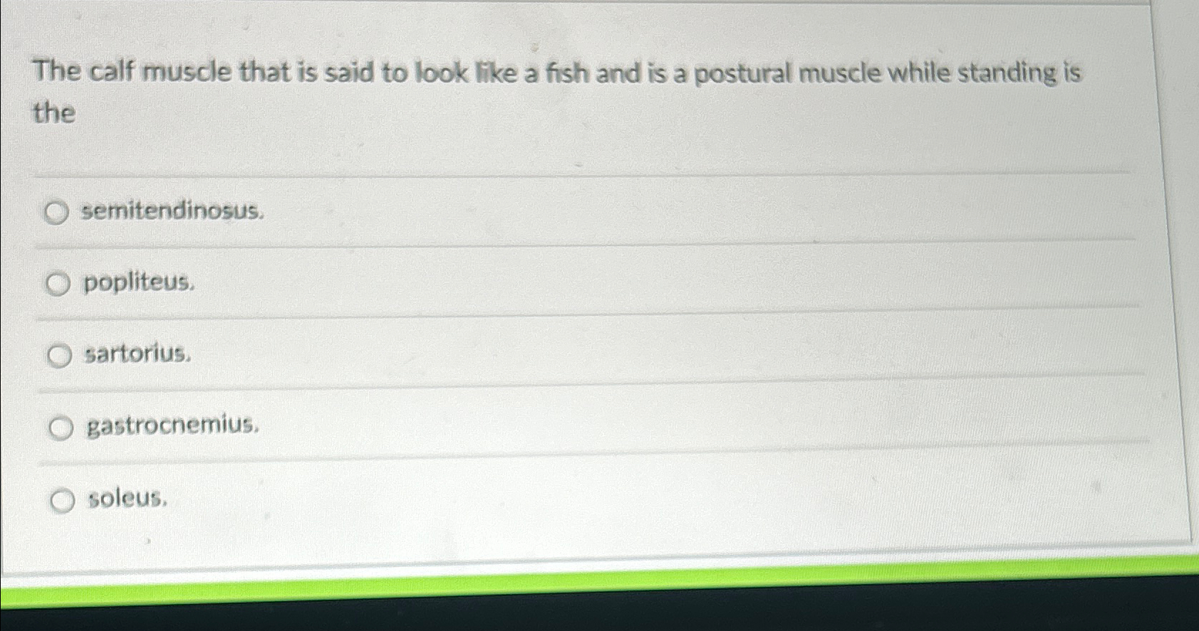 Solved The calf muscle that is said to look like a fish and | Chegg.com