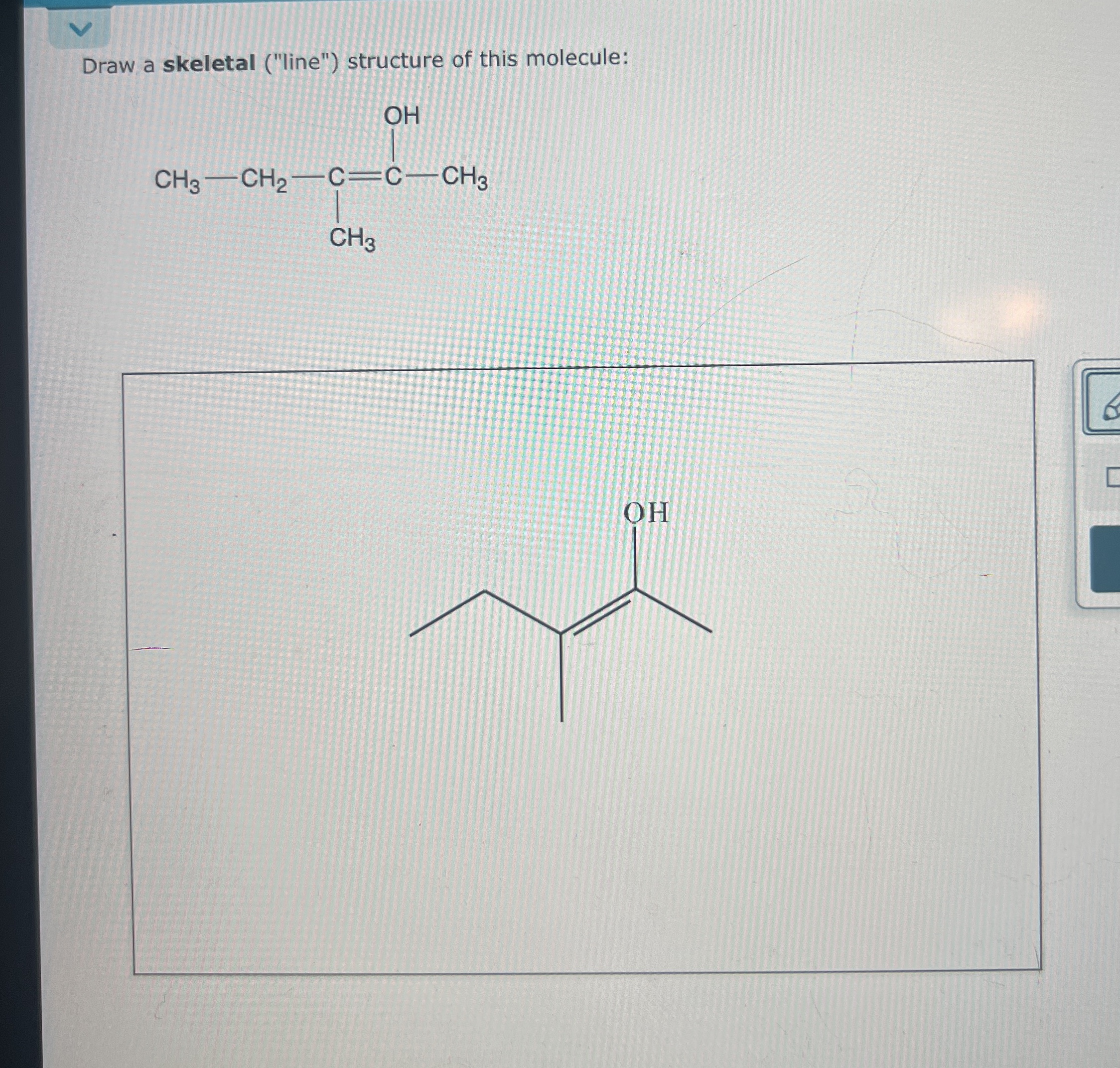 Solved Draw a skeletal ("line") ﻿structure of this molecule: | Chegg.com