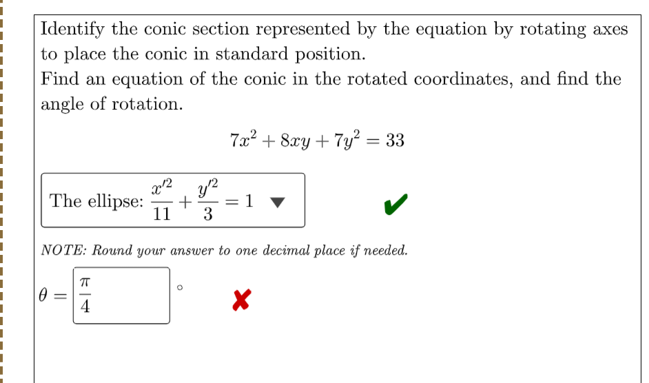 Solved Identify the conic section represented by the | Chegg.com