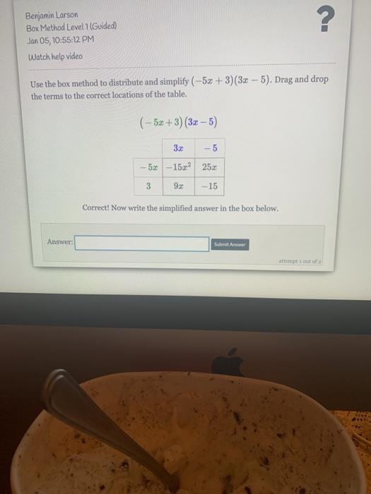 Solved ? Benjamin Larson Box Method Level 1 (Guided) Jan 05, | Chegg.com