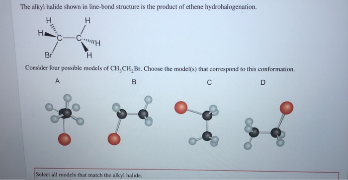 Solved The alkyl halide shown in line-bond structure is the | Chegg.com