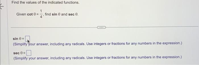 Solved Find the values of the indicated functions. Given | Chegg.com