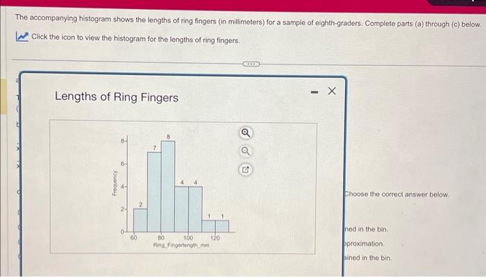 Solved The accompanying histogram shows the lengths of ring | Chegg.com