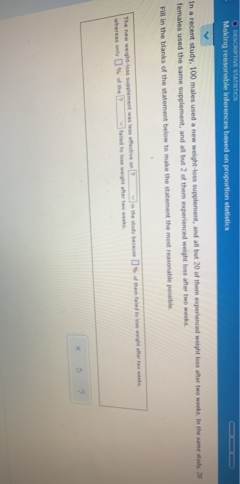 Solved O DESCRIPTIVE STATISTICS Making reasonable inferences | Chegg.com