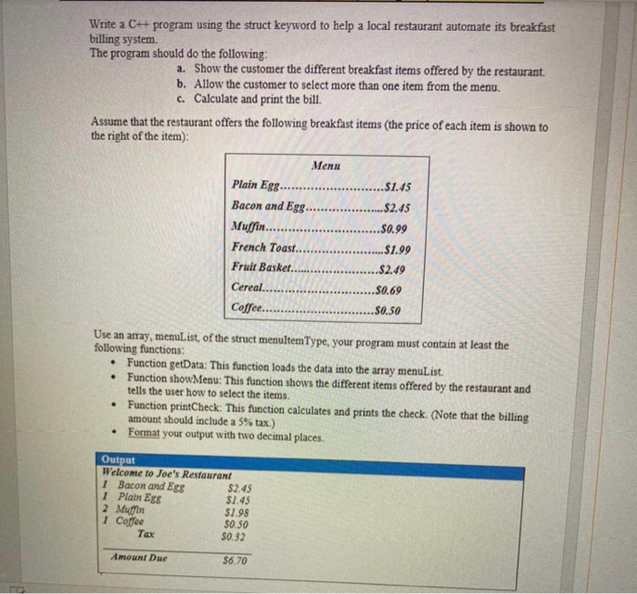 Solved Write a C++ program using the struct keyword to help | Chegg.com