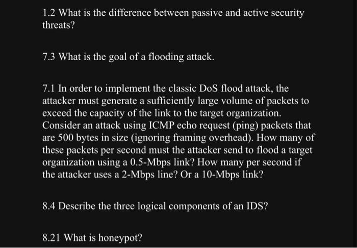 Solved 1.2 What is the difference between passive and active | Chegg.com