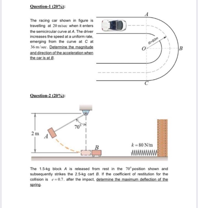 Solved Question-1 (20%): The racing car shown in figure is | Chegg.com