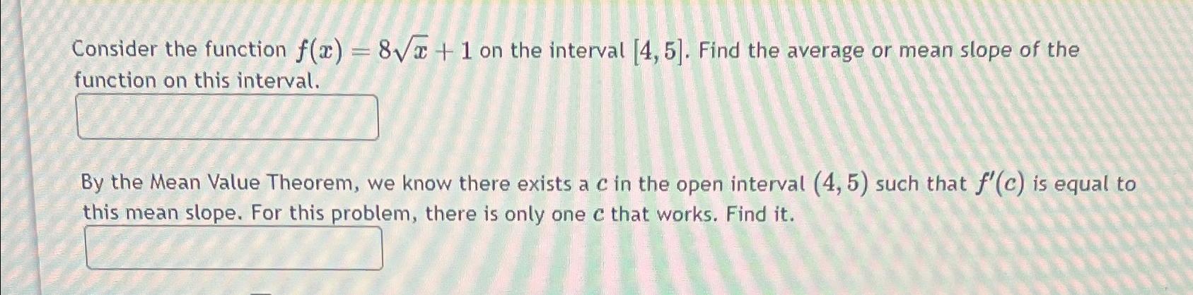 Solved Consider the function f(x)=8x2+1 ﻿on the interval | Chegg.com