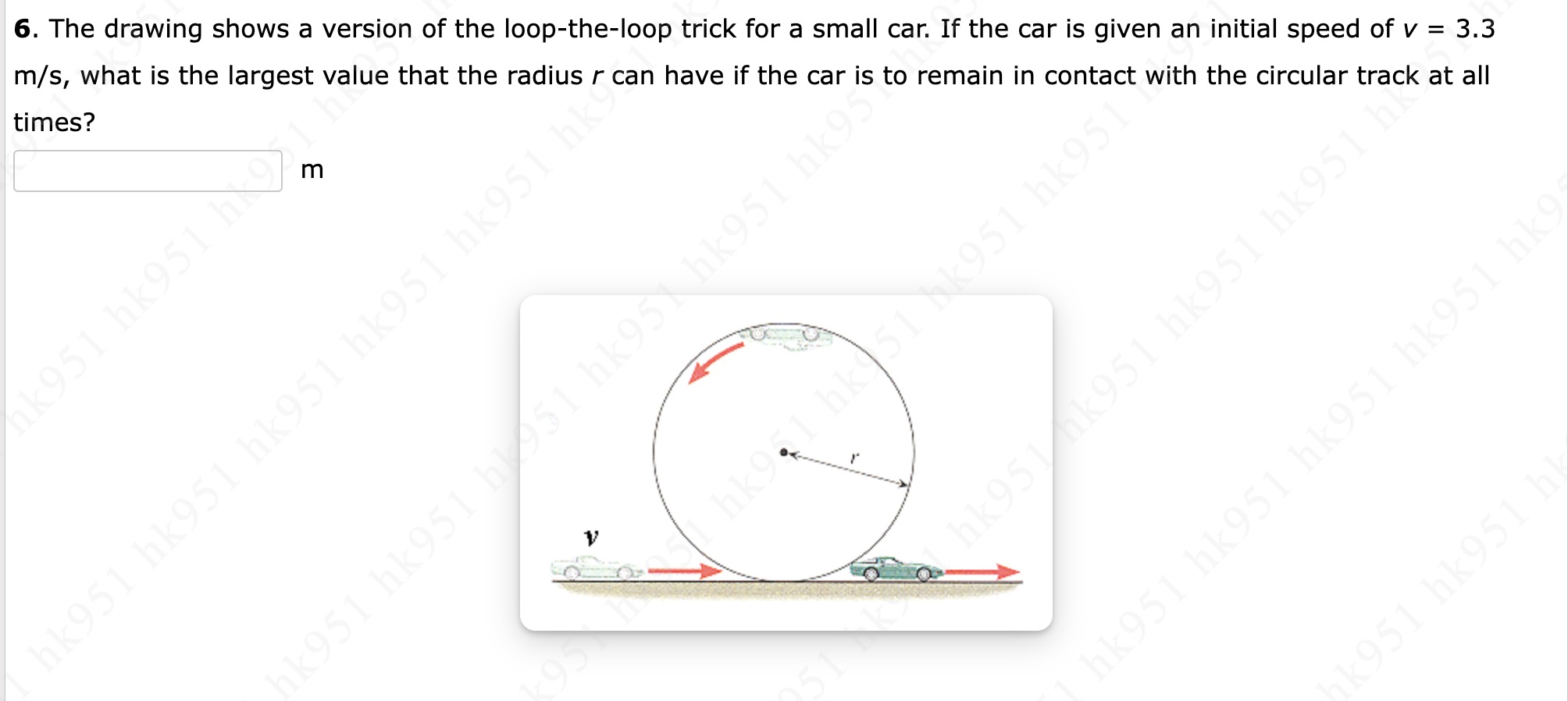 Solved The drawing shows a version of the loop-the-loop | Chegg.com
