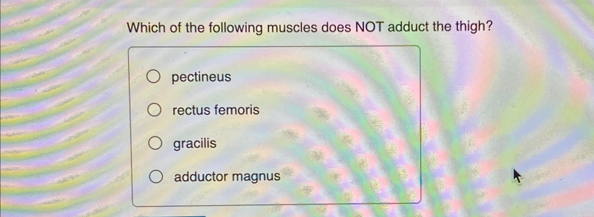 Solved Which of the following muscles does NOT adduct the | Chegg.com