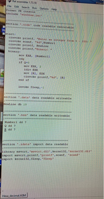 Solved use fasm Using x86 assembly language, write a program | Chegg.com