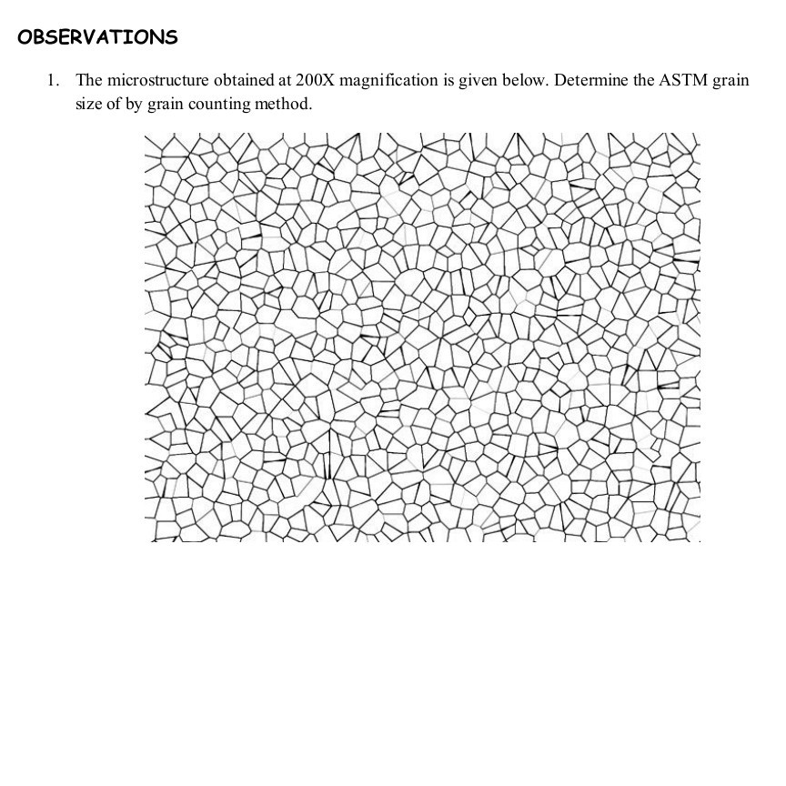 Solved OBSERVATIONS 1. The microstructure obtained at 200X | Chegg.com