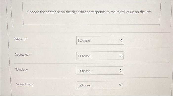 Choose the sentence on the right that corresponds to | Chegg.com