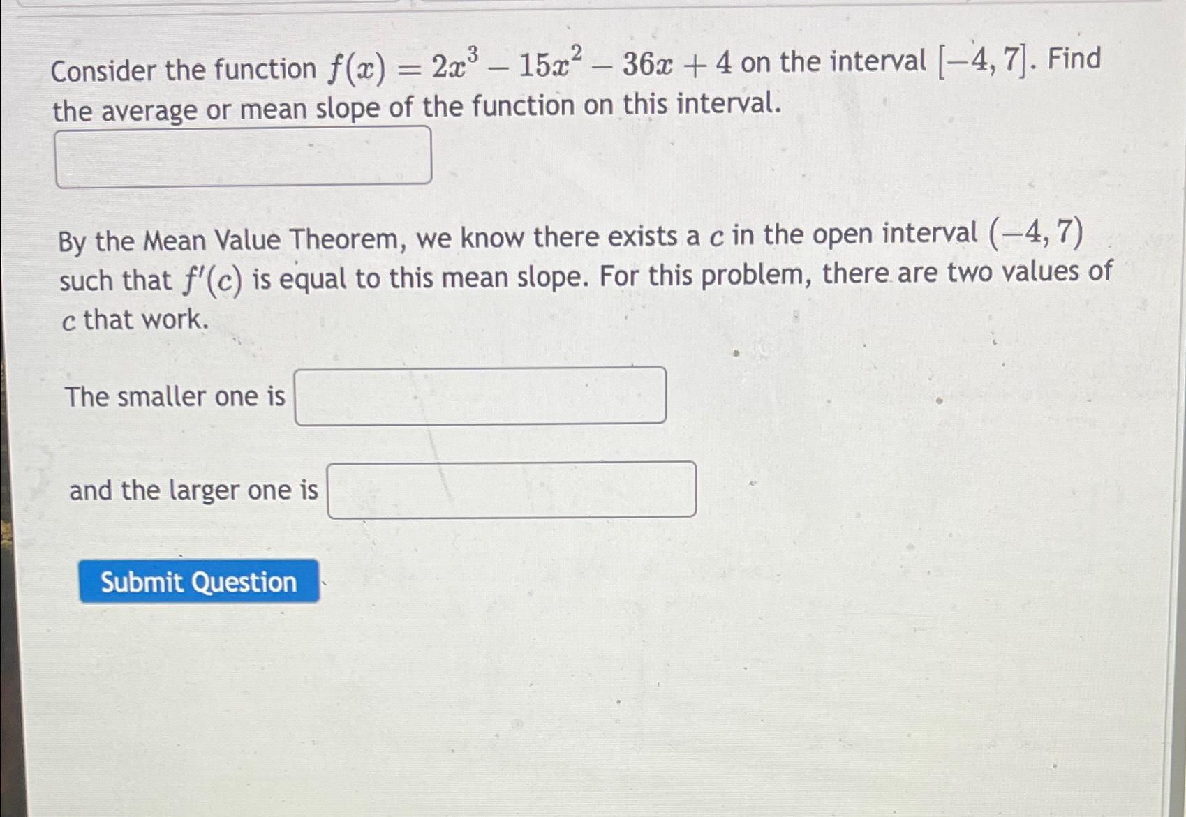 Solved Consider the function f(x)=2x3-15x2-36x+4 ﻿on the | Chegg.com