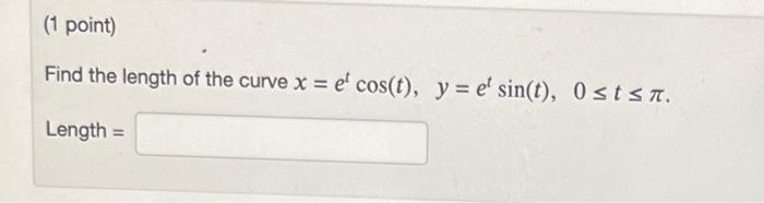 (1 point) Consider the parameterization of the unit | Chegg.com