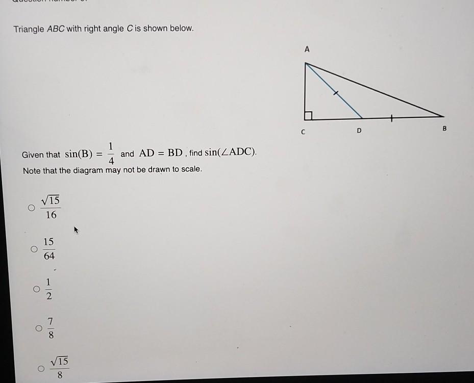 Solved Triangle ABC with right angle C is shown below. Given | Chegg.com