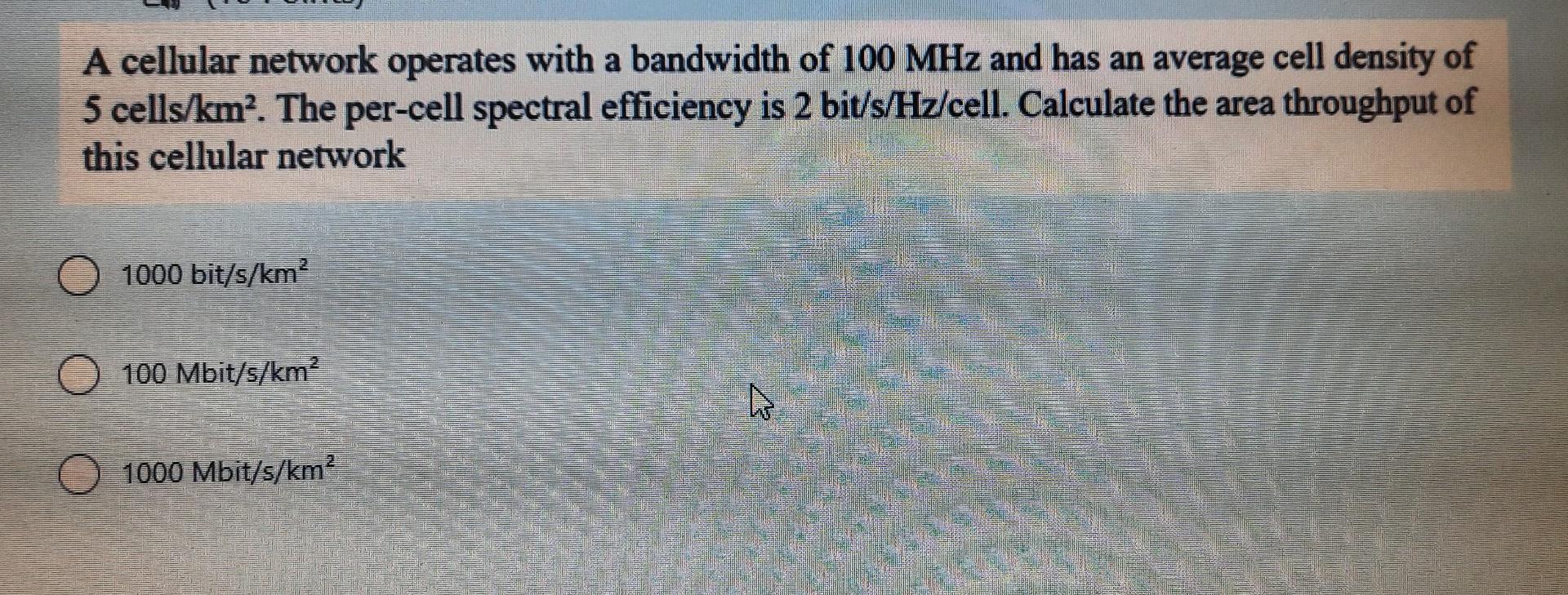 Solved A cellular network operates with a bandwidth of | Chegg.com