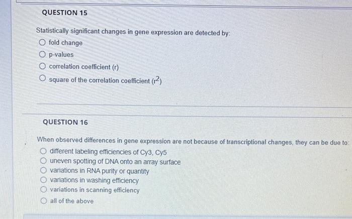 Solved Statistically significant changes in gene expression | Chegg.com