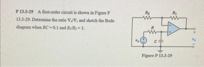 Solved P 13.3-29 A first-order circuit is shown in Figure P | Chegg.com