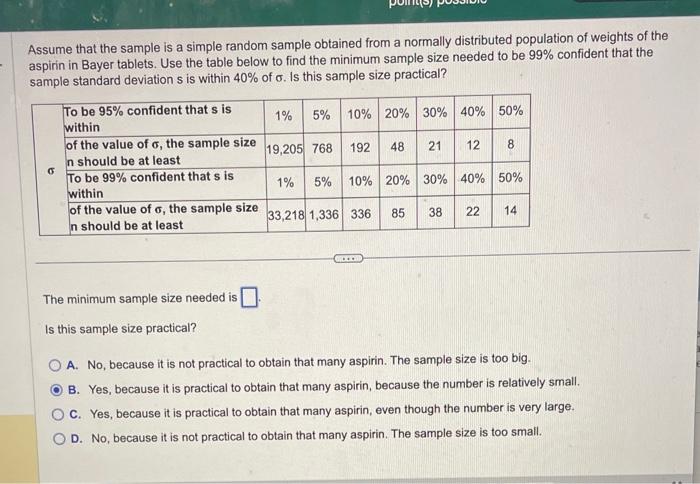 Solved Assume that the sample is a simple random sample | Chegg.com