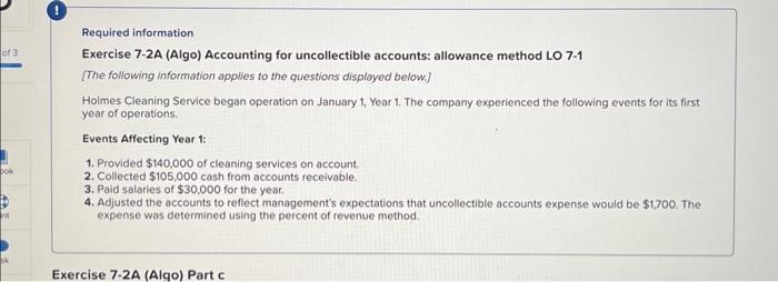 Solved Required information Exercise 7-2A (Algo) Accounting | Chegg.com