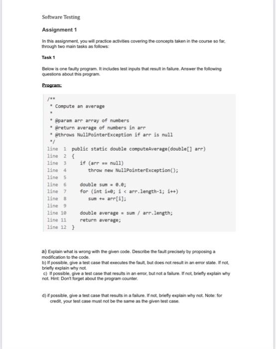 Solved Software Testing Assignment 1 In This Assignment You 