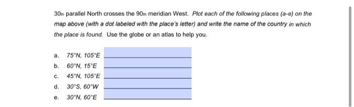 Solved A. Points by latitude and longitude on a flattened | Chegg.com