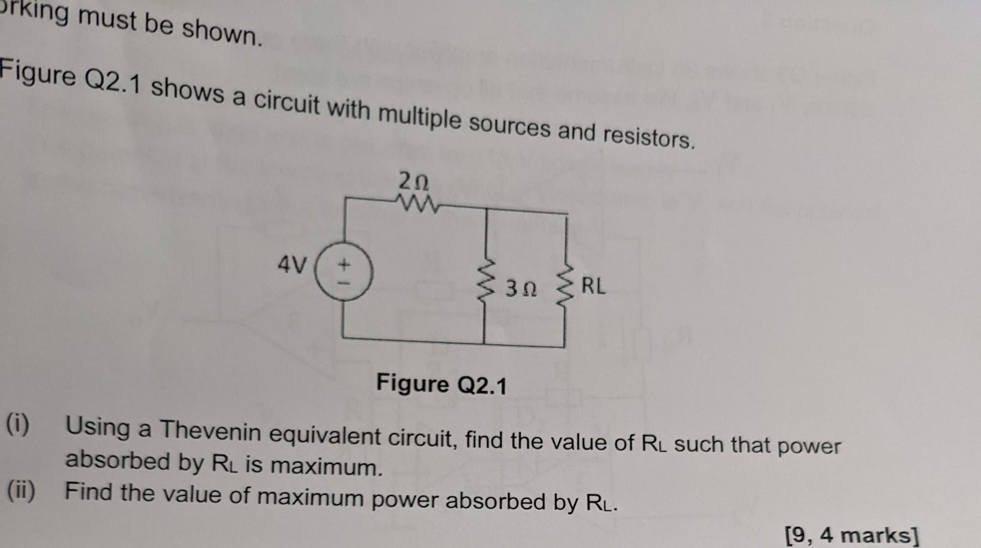 Solved Figure Q2.1 shows a circuit with multiple sources and | Chegg.com