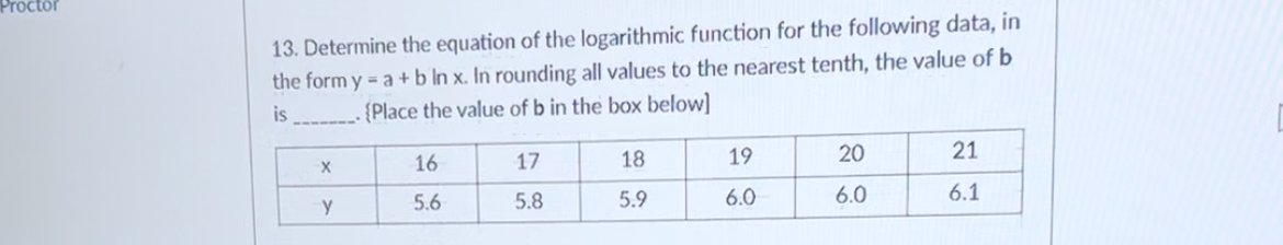 Solved Determine the equation of the logarithmic function | Chegg.com
