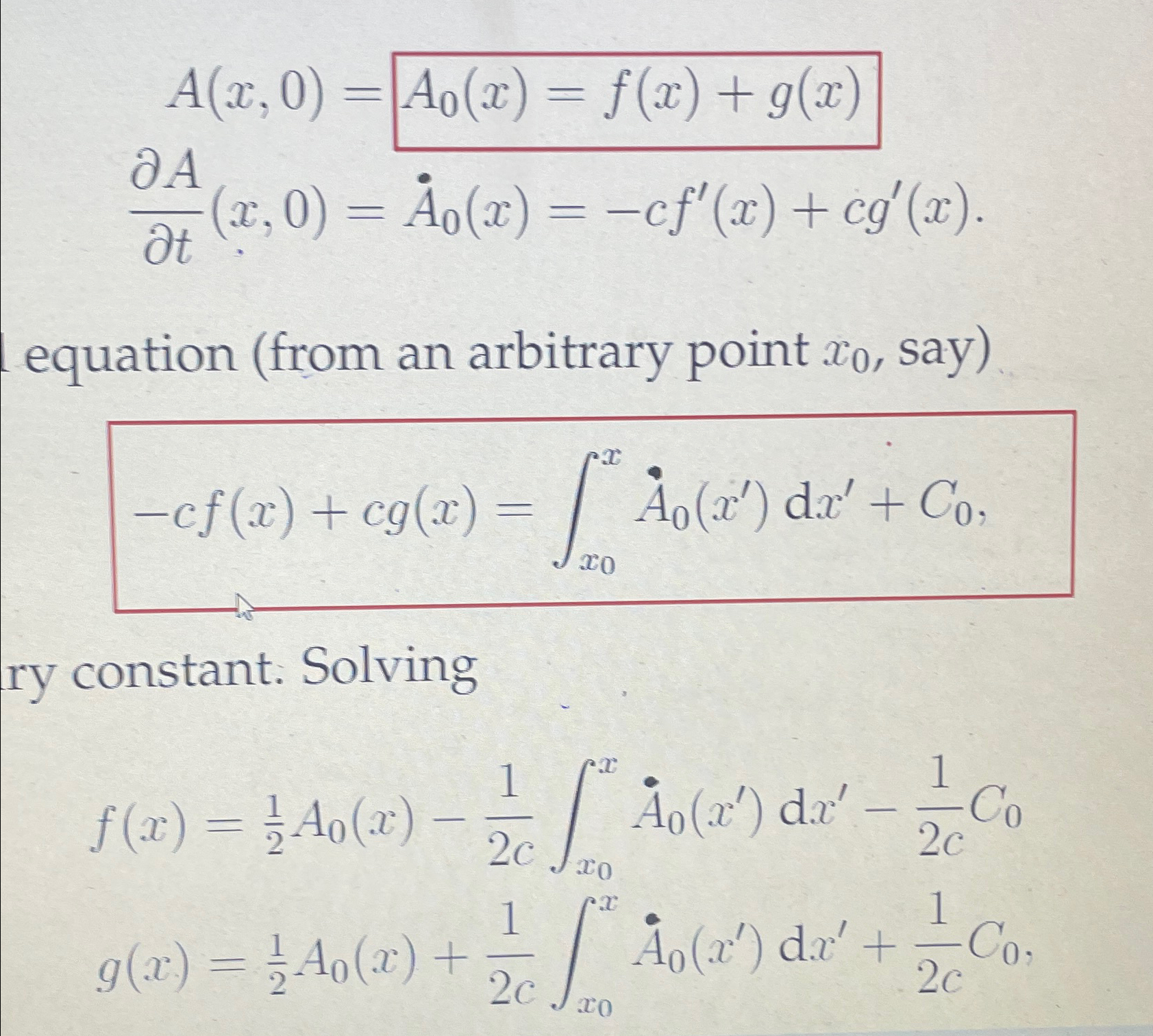 Solved equation (from an arbitrary point x0, | Chegg.com