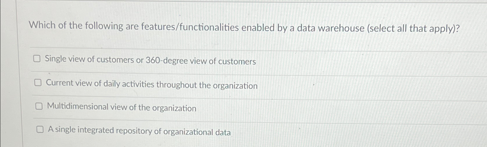 Solved Which of the following are features/functionalities | Chegg.com
