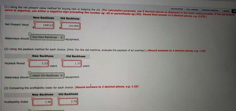 Solved CALCULATOR FULL SCREEN PRINTER VERSION ACKNET | Chegg.com