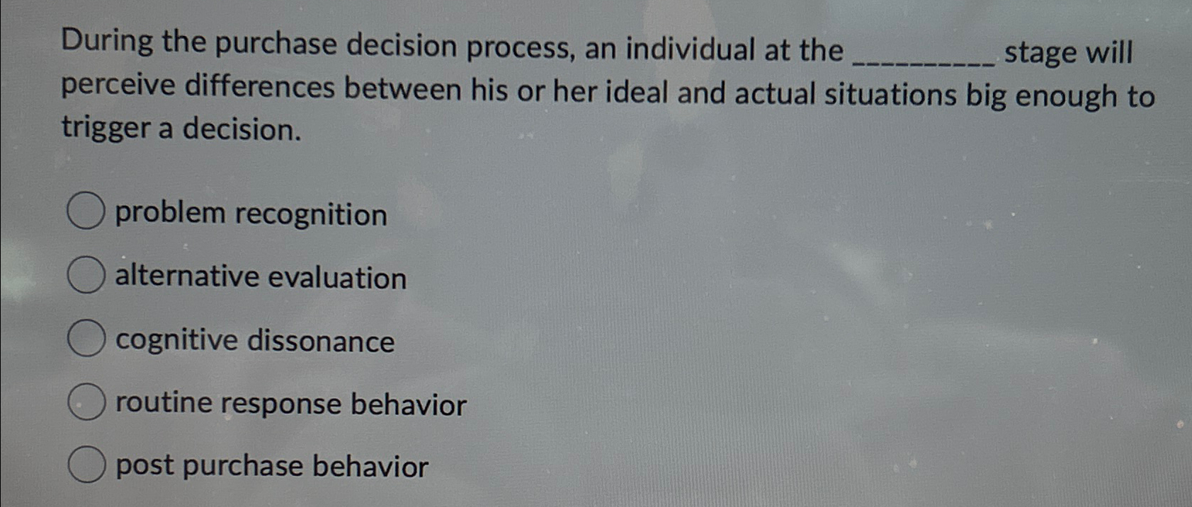 Solved During the purchase decision process, an individual | Chegg.com