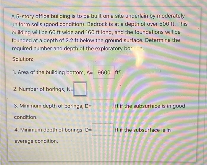 Solved A 5-story office building is to be built on a site | Chegg.com