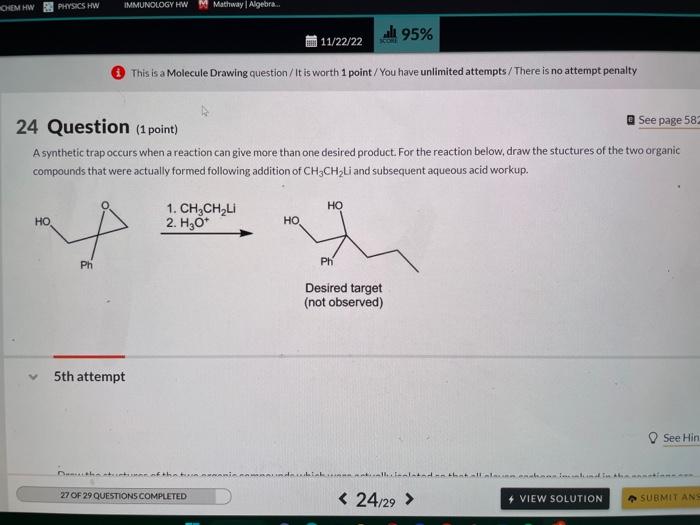 Solved A synthetic trap occurs when a reaction can give more | Chegg.com