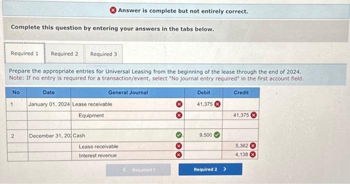 Solved Universal Leasing leases electronic equipment to a | Chegg.com