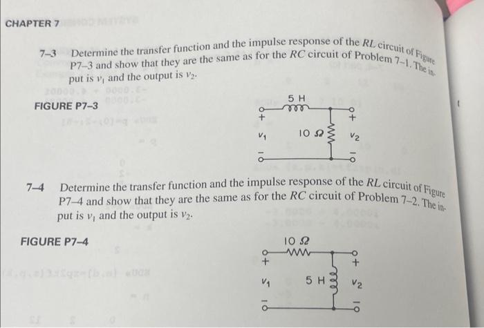 Solved 7-3 Determine the transfer function and the impulse | Chegg.com