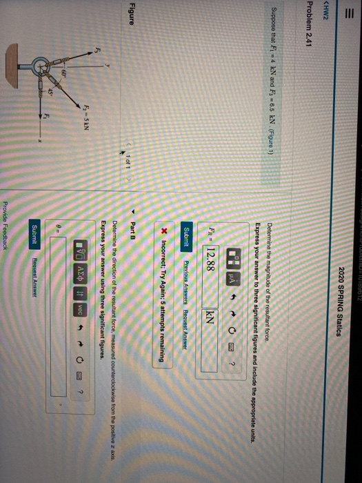 Solved UUDETUTB3612 = 2020 SPRING Statics | Chegg.com