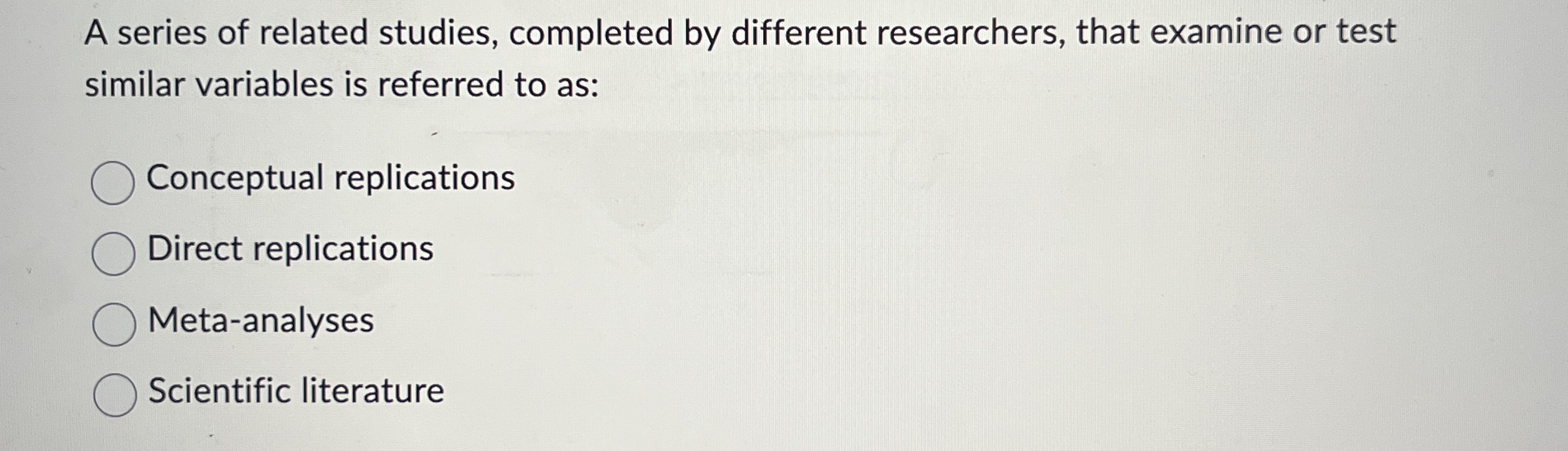 Solved A series of related studies, completed by different | Chegg.com