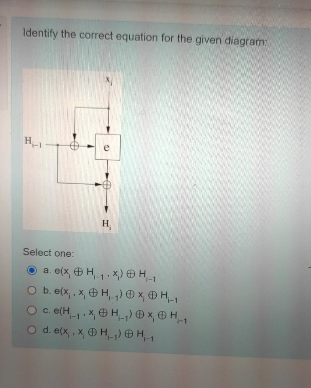 Solved Identify the correct equation for the given diagram: | Chegg.com