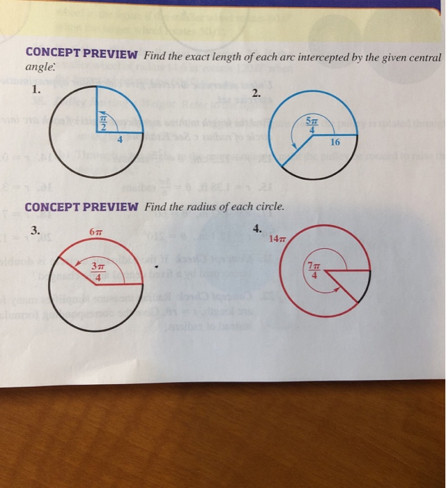 Solved CONCEPT PREVIEW Find the exact length of each arc | Chegg.com