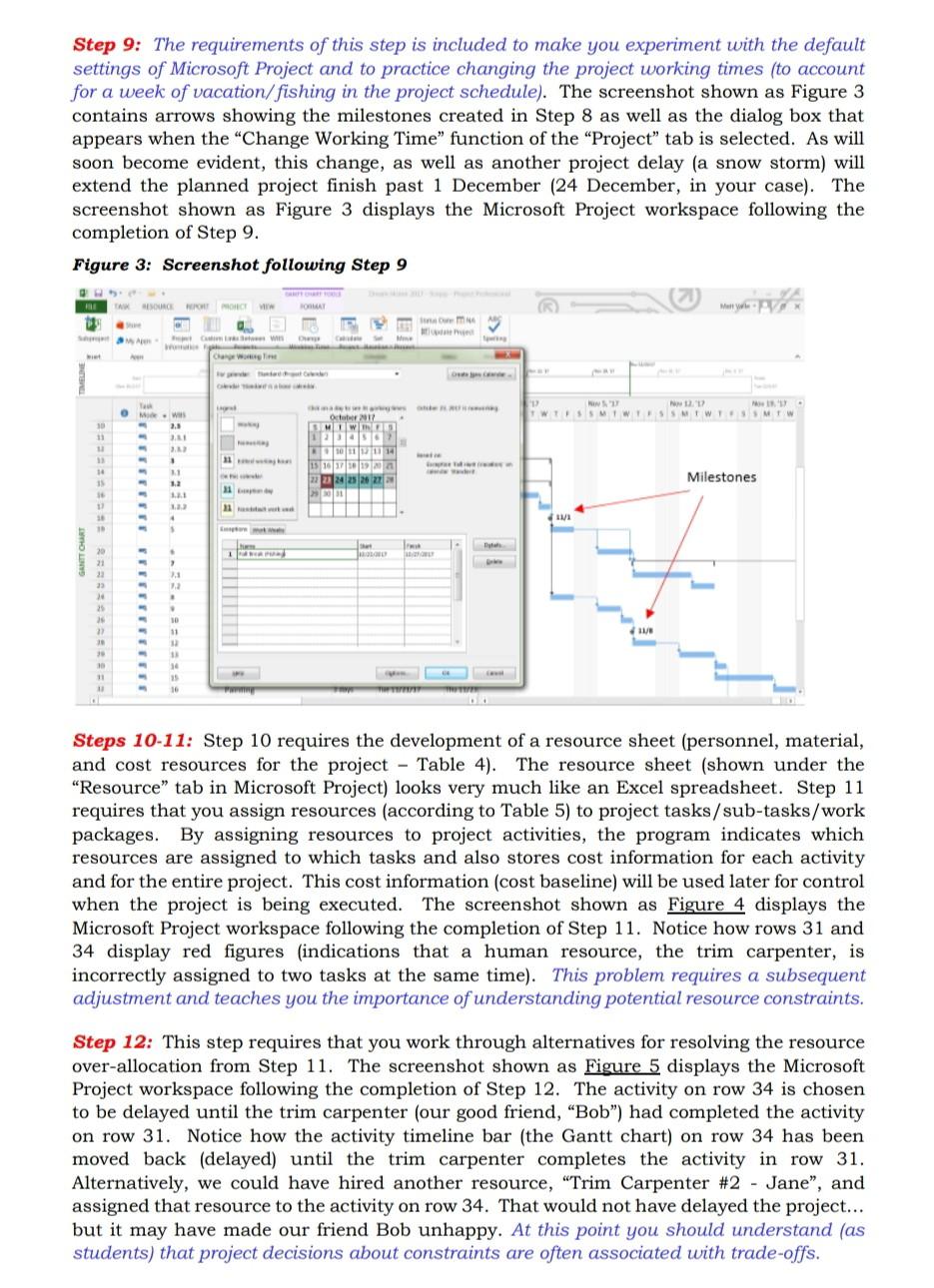 Solved 8. Create Milestones in your project file based on | Chegg.com