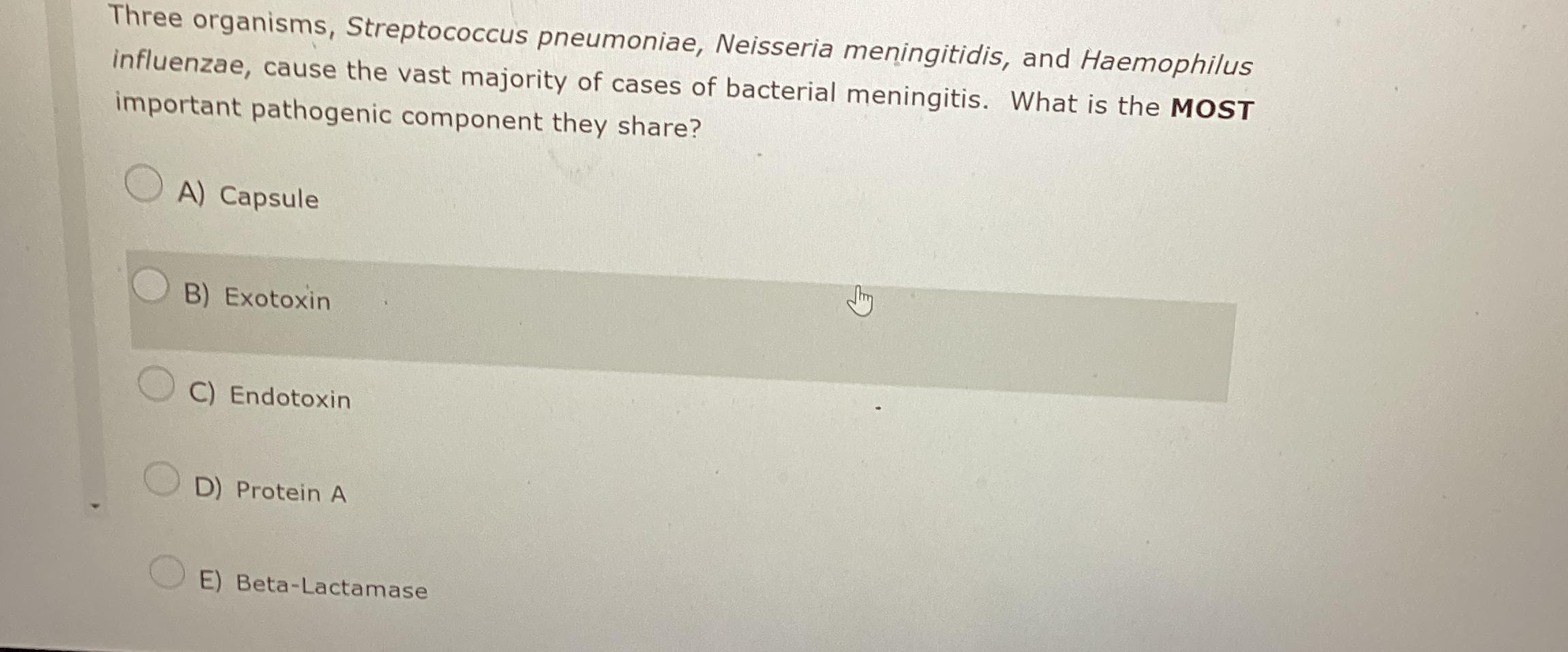 Solved Three organisms, Streptococcus pneumoniae, Neisseria | Chegg.com