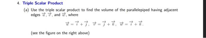 Solved Triple Scalar Product (a) Use the triple scalar | Chegg.com